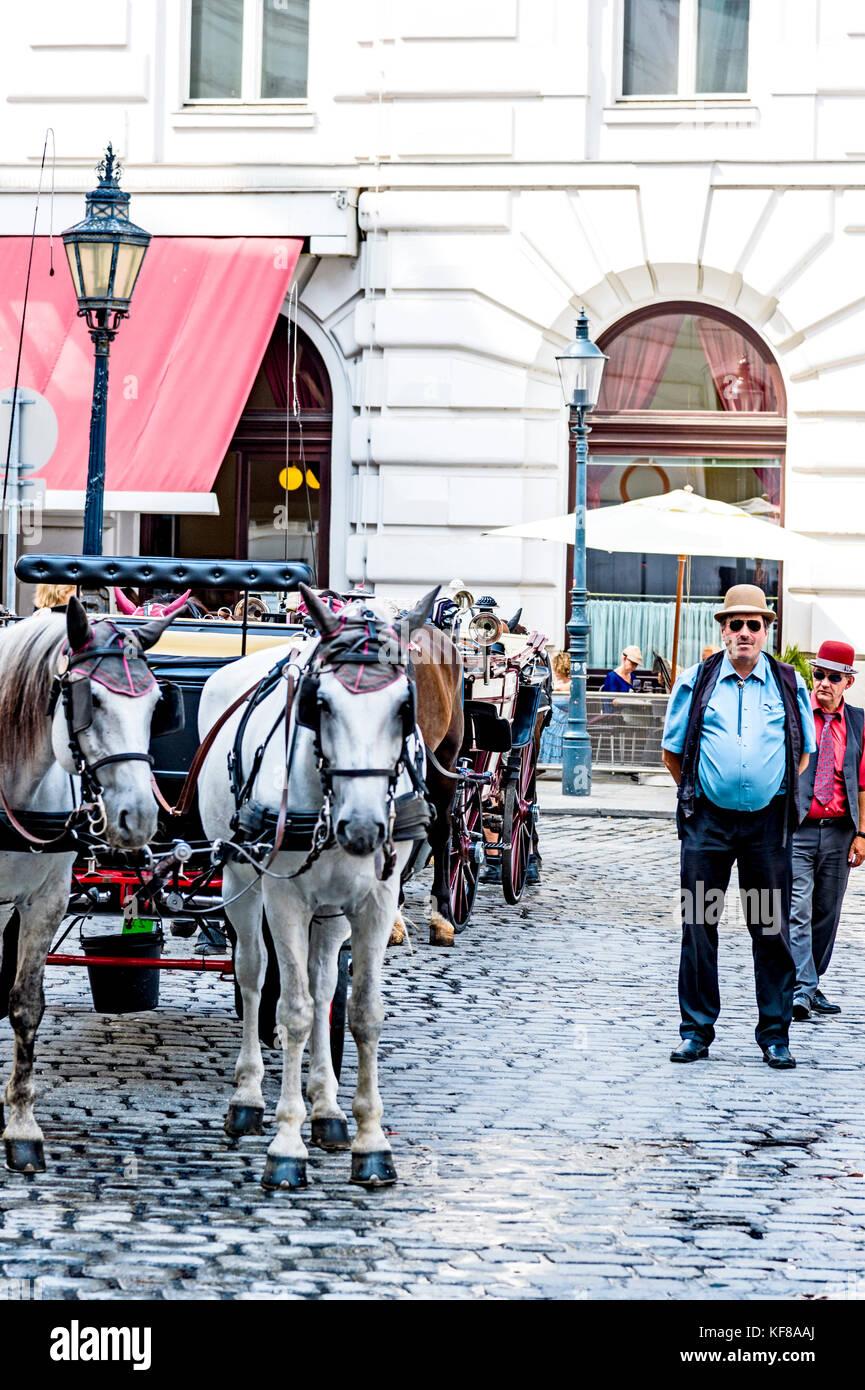 Fiacres in Vienna, Austria; Fiaker in Wien, Österreich Stock Photo - Alamy