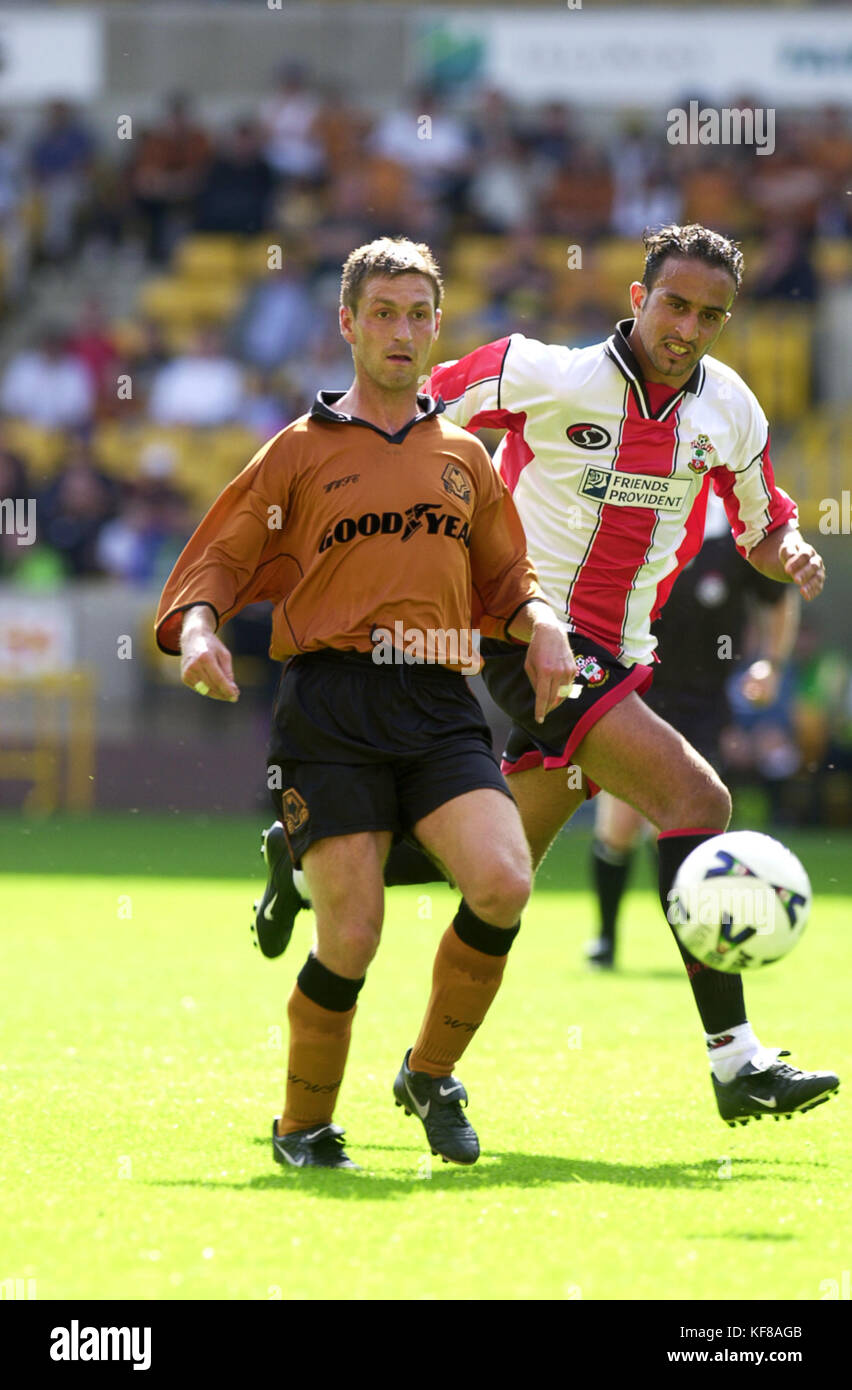 Wolverhampton Wanderers footballer Simon Osborne and Tahar El Khalej of ...