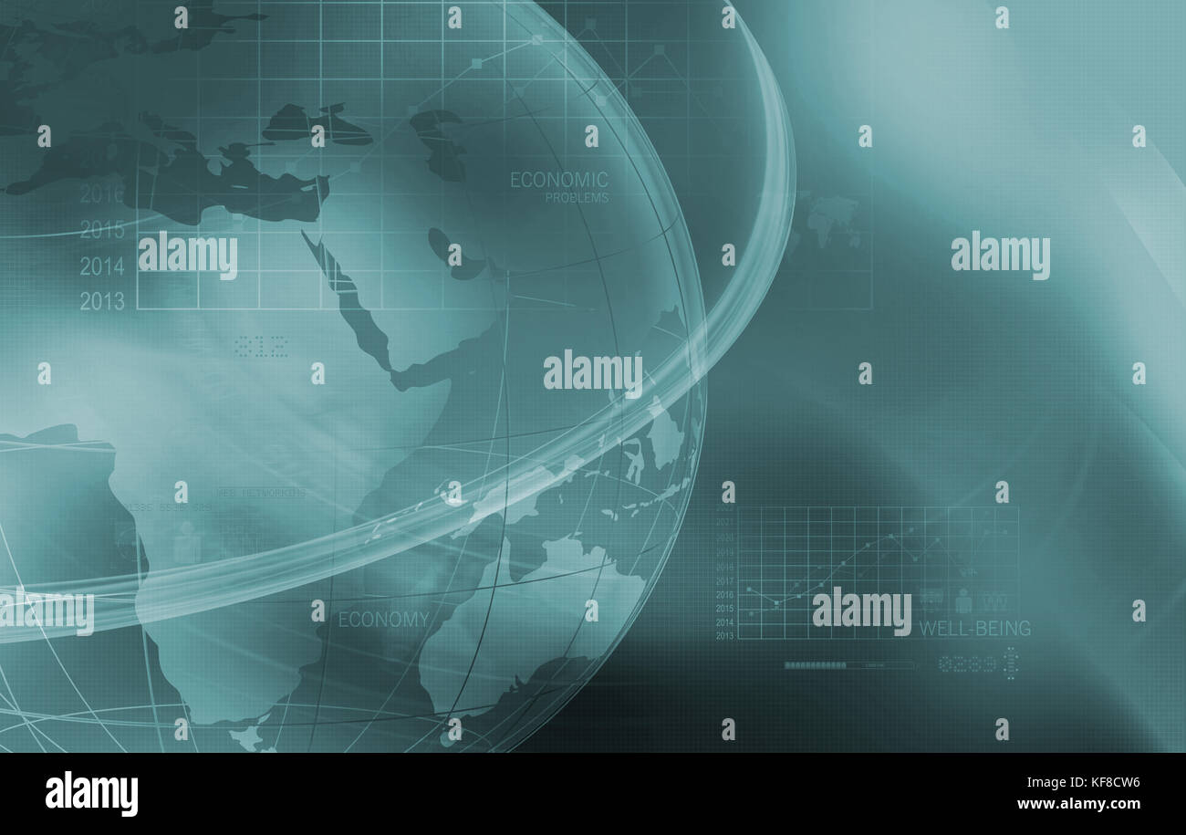 Global Economic Problems with Analytical Graph in Background, Earth ...