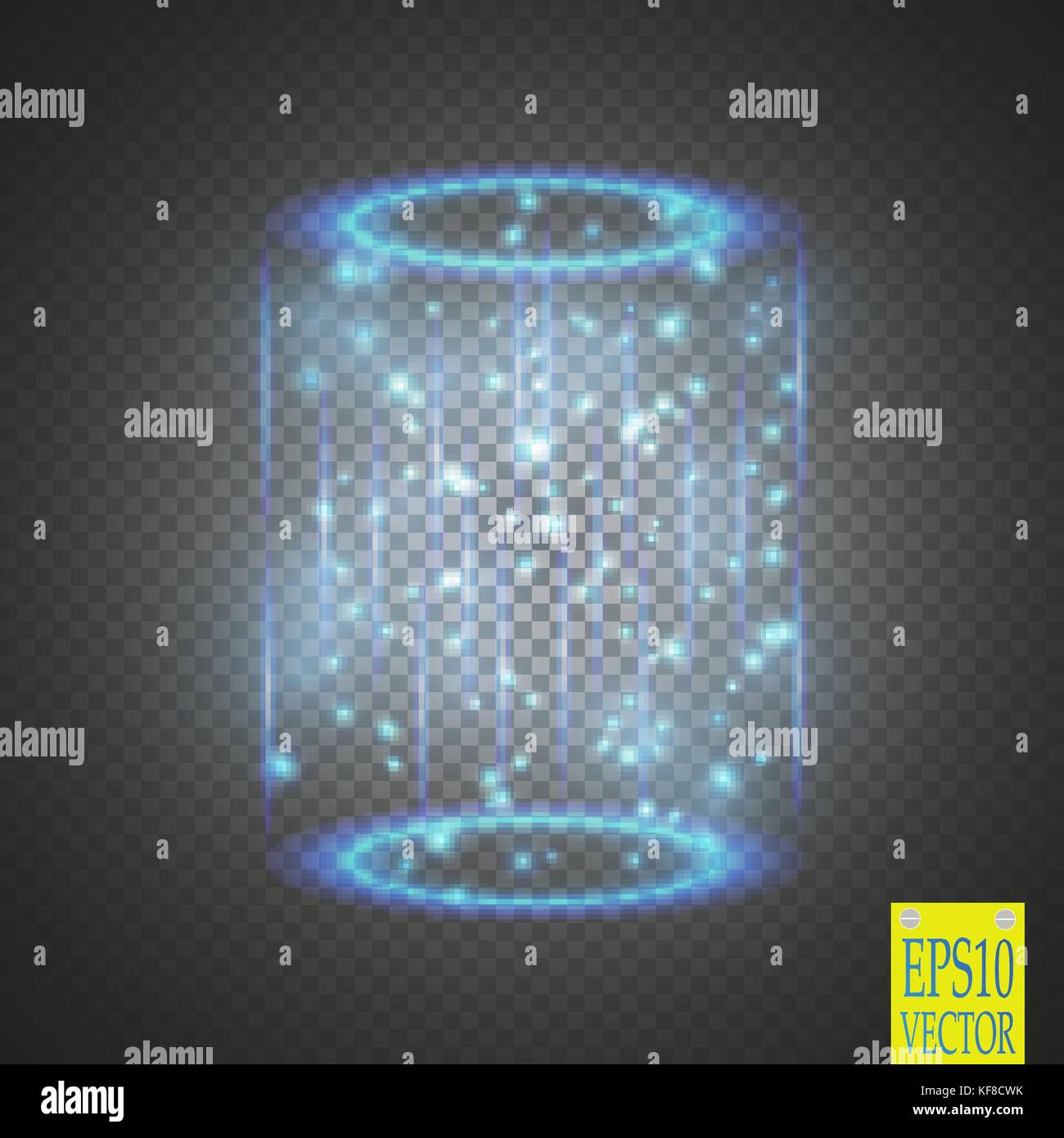 Magic fantasy portal. Futuristic teleport. Light effect. Blue candles ...