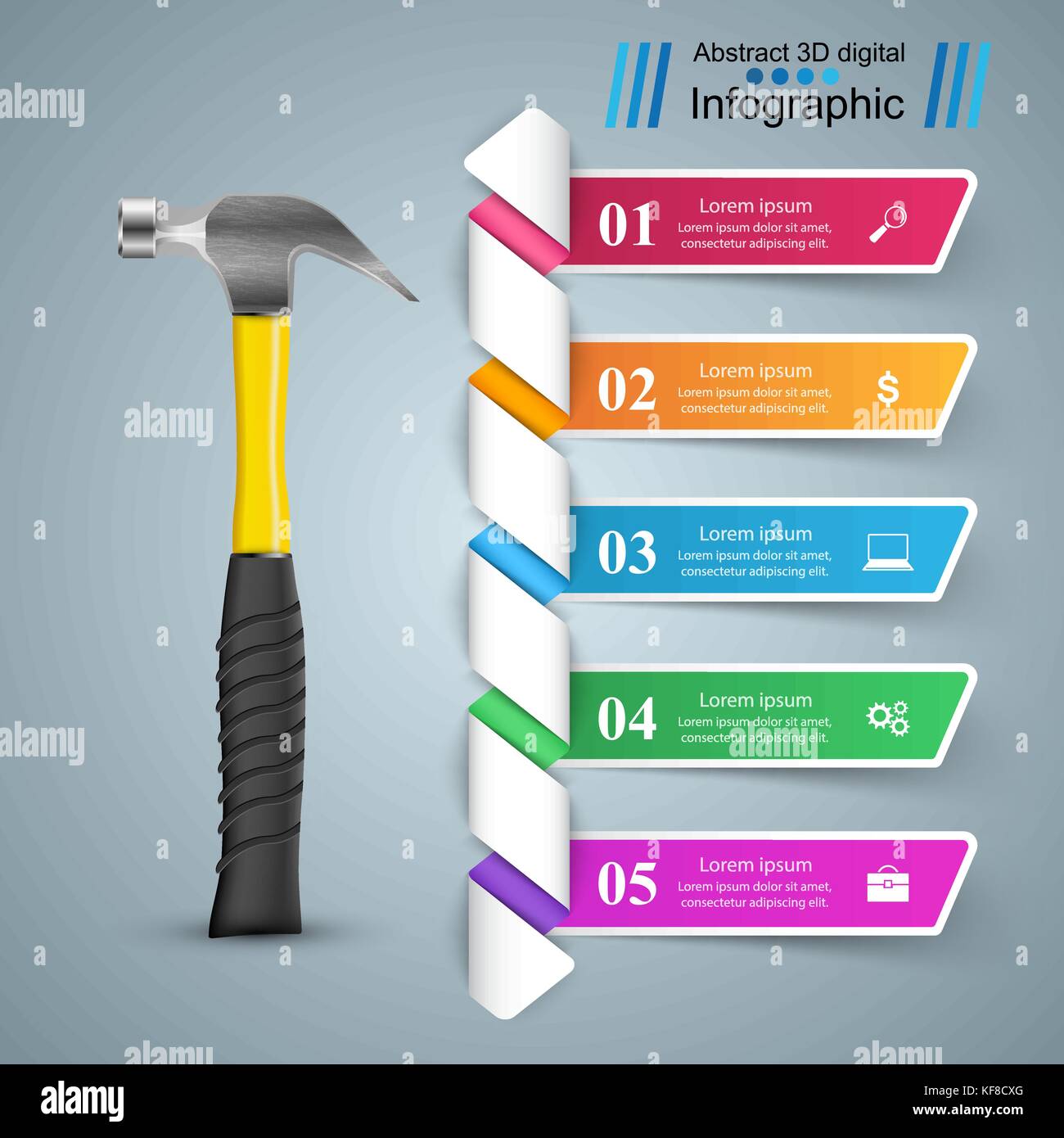 Building infographics. Origami vector style illustration. Hammer Stock ...