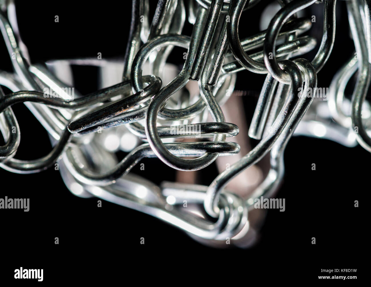 A macro shot of a silver metal chain Stock Photo - Alamy