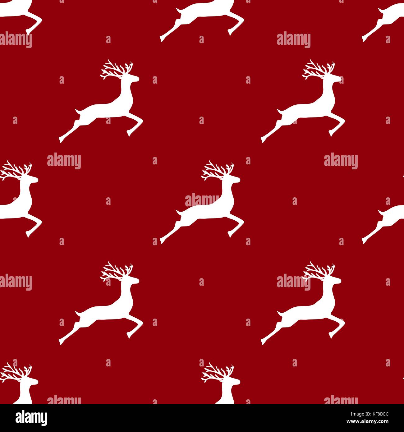Seamless pattern, reindeer on a red background Stock Vector Image & Art ...