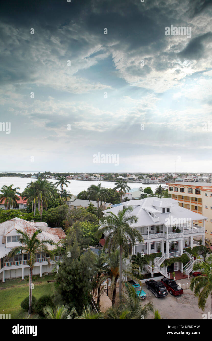 BELIZE. Belize City, view of the Great House Inn from the top of the ...