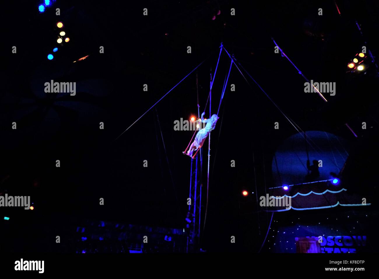 circus trapeze artist on swing Stock Photo - Alamy