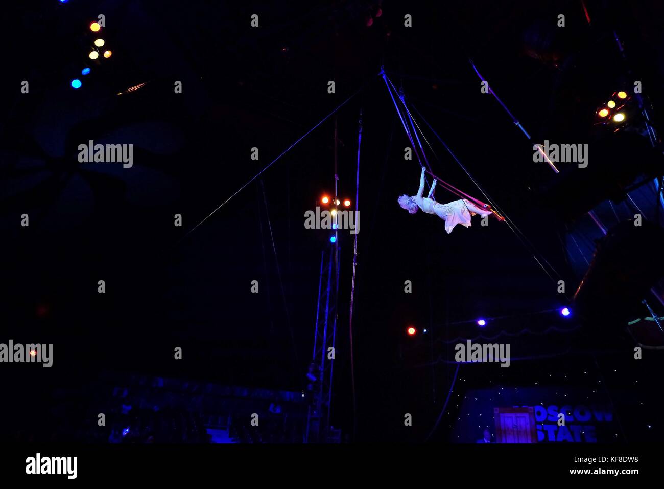 circus trapeze artist on swing Stock Photo - Alamy