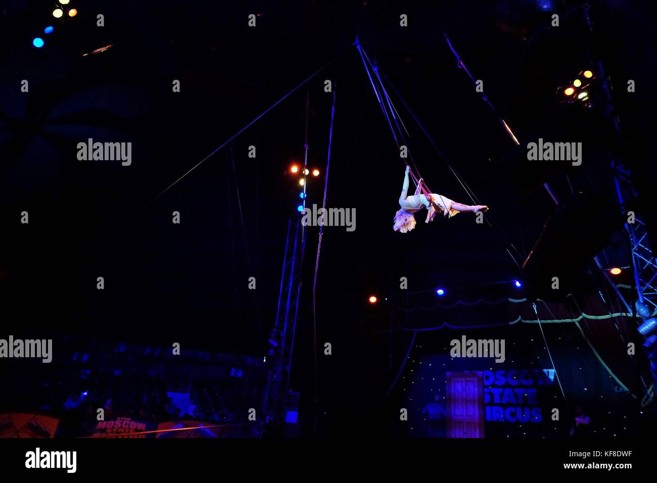 circus trapeze artist on swing Stock Photo - Alamy