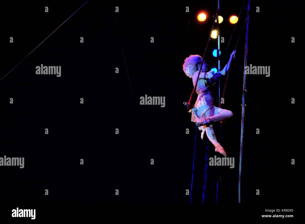 circus trapeze artist on swing Stock Photo - Alamy