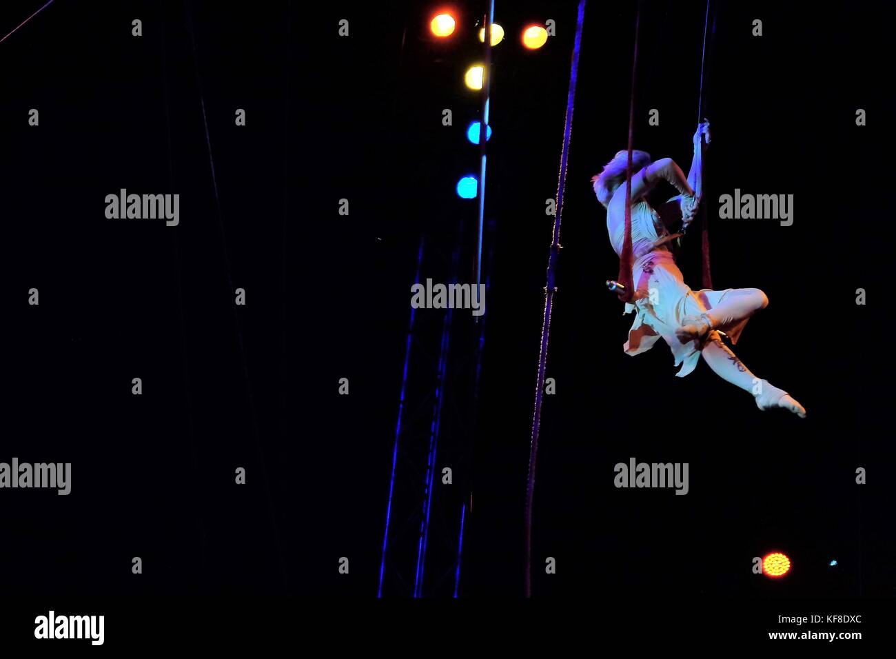 circus trapeze artist on swing Stock Photo - Alamy