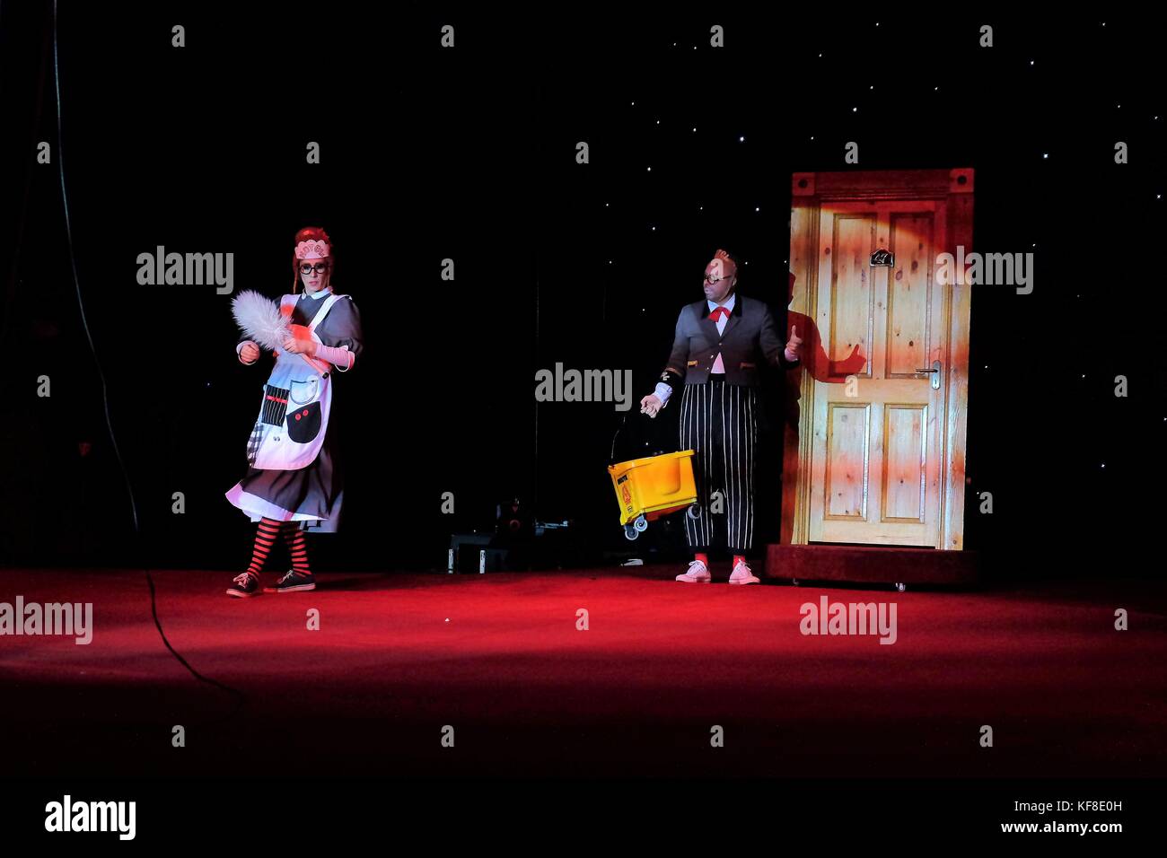 circus clown cleaners Stock Photo - Alamy