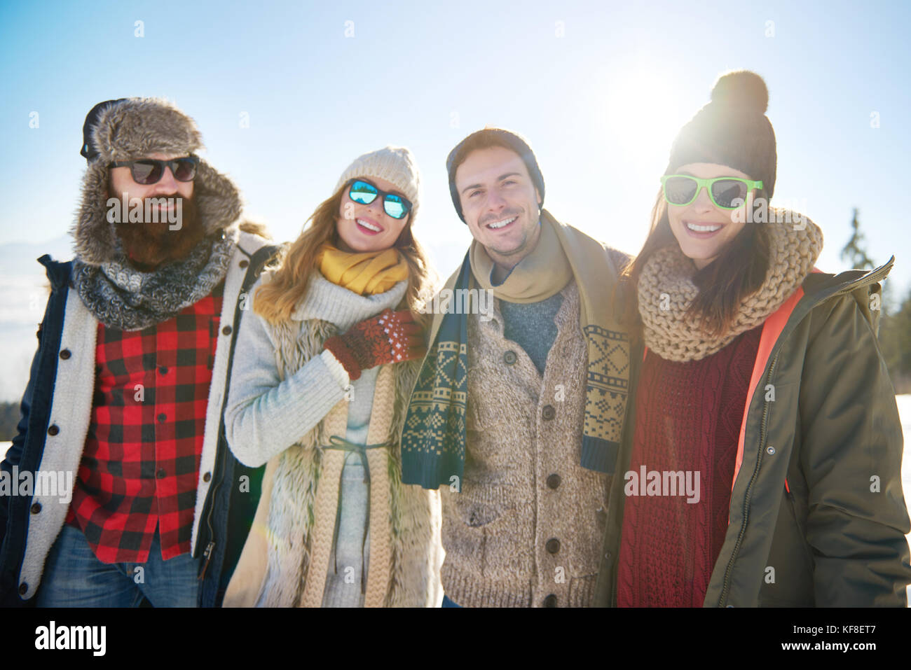 Portrait of group of four friends Stock Photo - Alamy