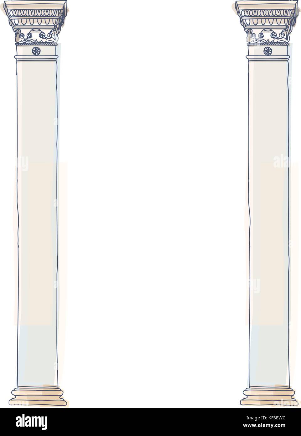 Stylized Greek doodle column Doric Ionic Corinthian columns. Vector ... Stylized Greek doodle column Doric Ionic Corinthian columns. Vector ...
