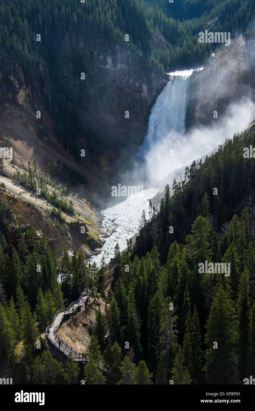 The upper falls in the grand canyon of Yellowstone in the Yellowstone ...
