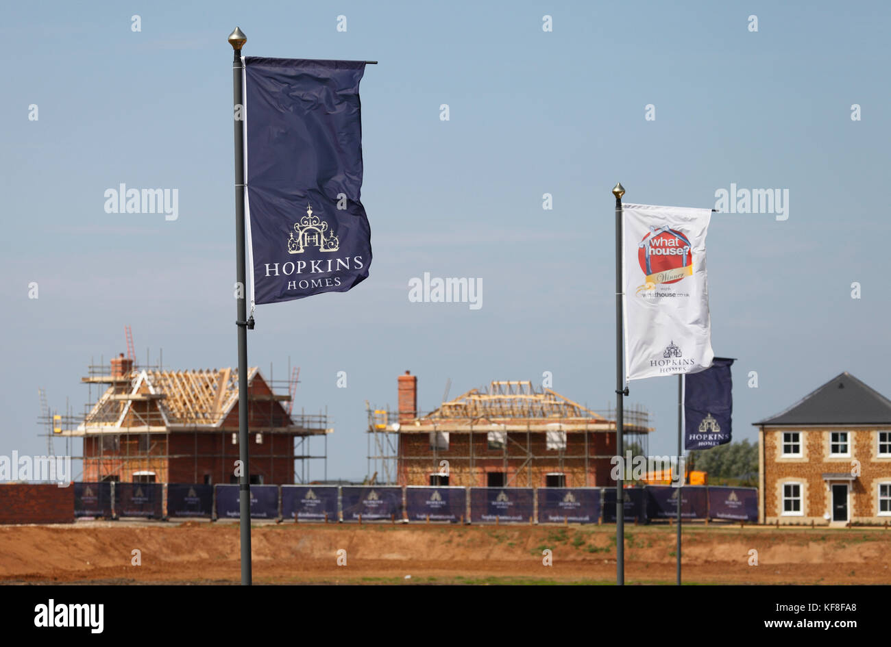 Hopkins Homes flags and houses being built at a new development in ...