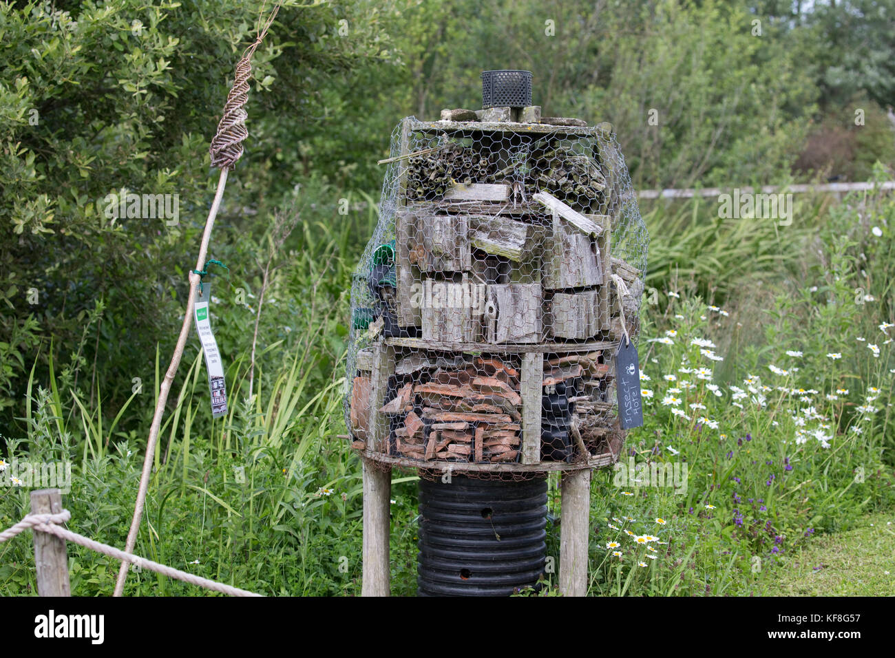 Large insect hotel Wildfowl & Wetlands Trust Slimbridge UK Stock Photo ...