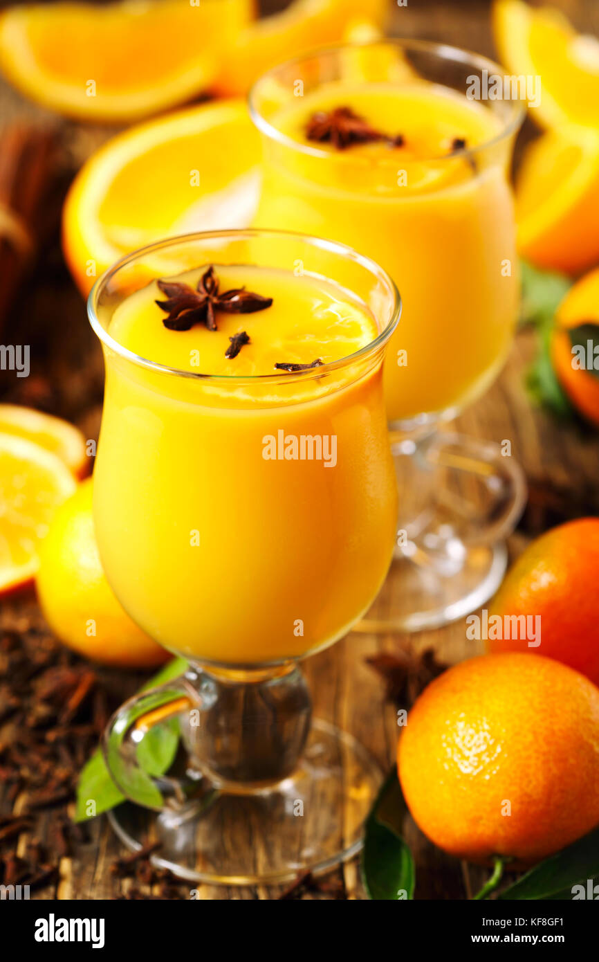 Hot orange drink. Winter Orange Punch Stock Photo - Alamy