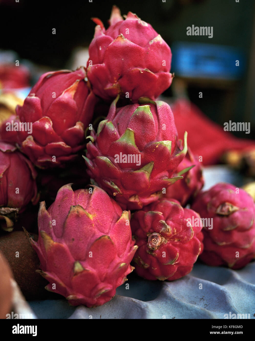 NICARAGUA, Sabaco, a fruit stand on the side of the road, Dragonfruit ...