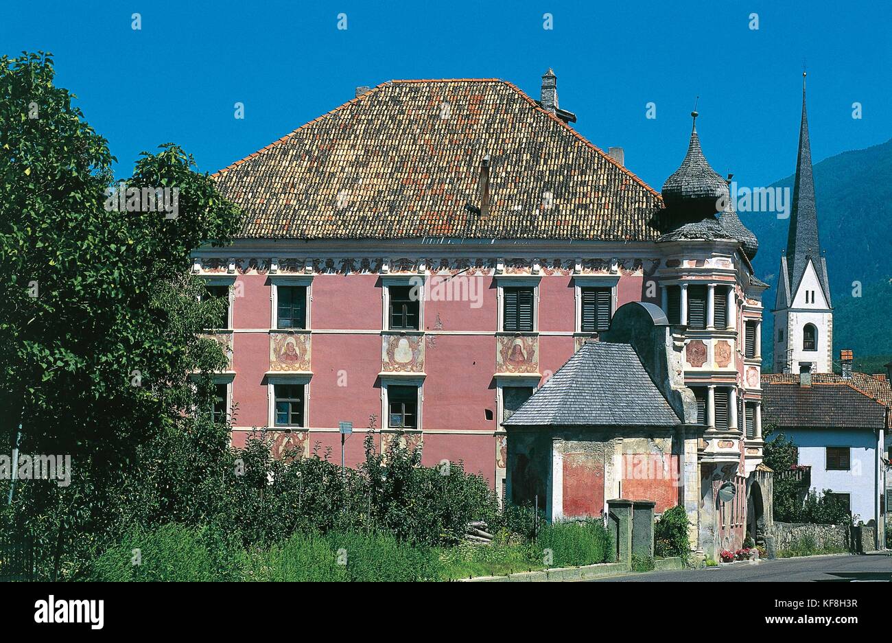 Trentino Alto Adige, Latsch (BZ), glimpses of the town, the Red Castle ...