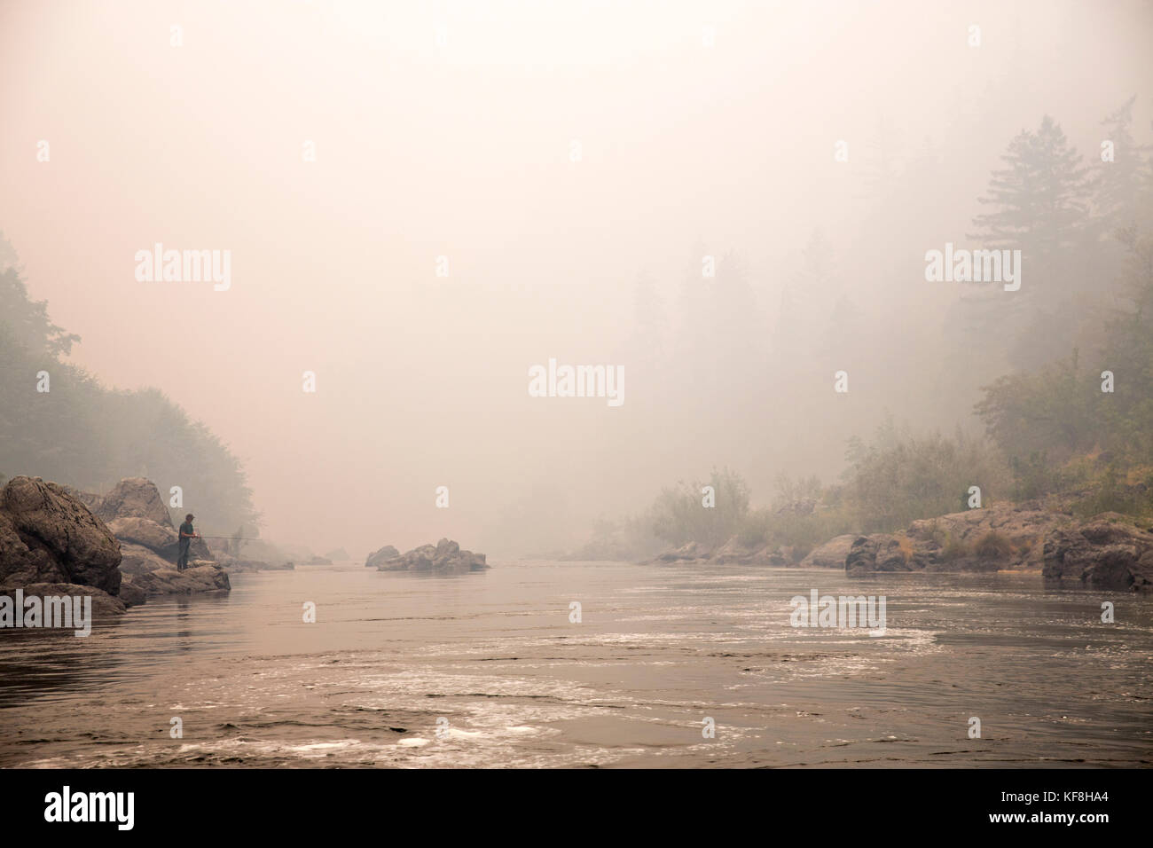 USA, Oregon, Wild and Scenic Rogue River in the Medford District, view ...