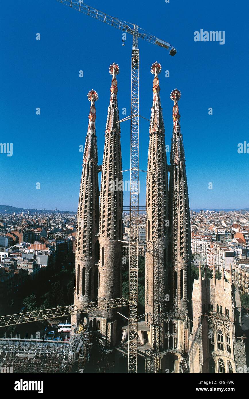 Spain, Catalonia, Barcelona. Expiatory Temple of the Holy Family ...