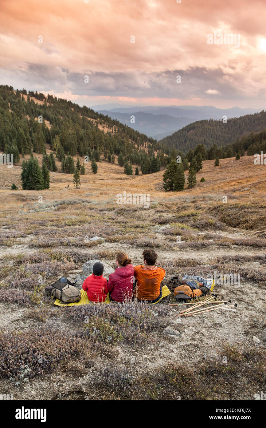 USA, Oregon, Ashland, 6 year old Christian Rego aka Buddy Backpacker ...