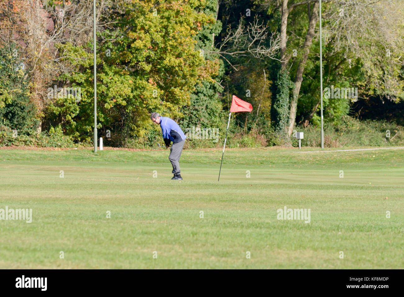 Golfers on a busy gold course in Reigate, Surrey, England Stock Photo ...