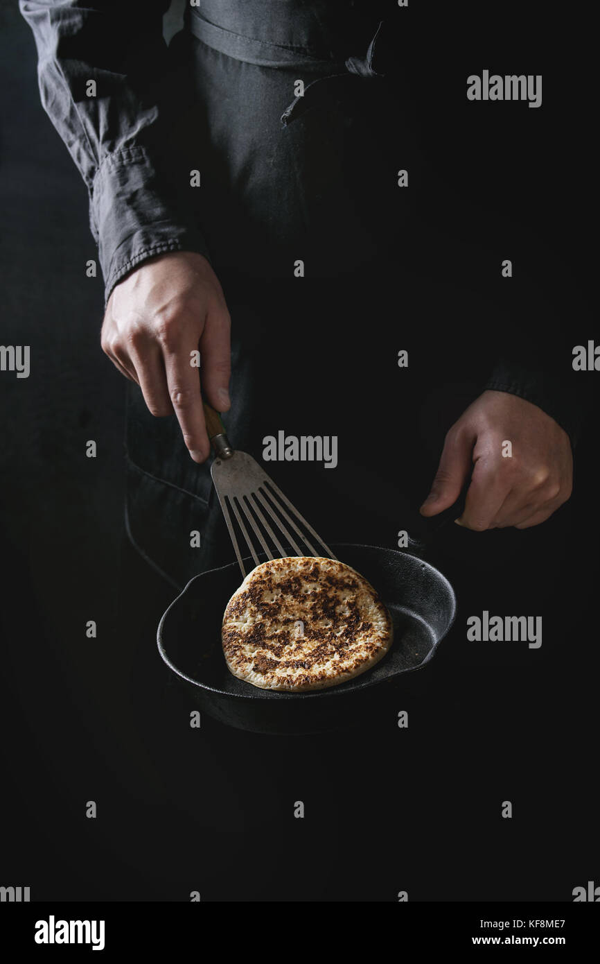 Chef cooking pancakes Stock Photo - Alamy