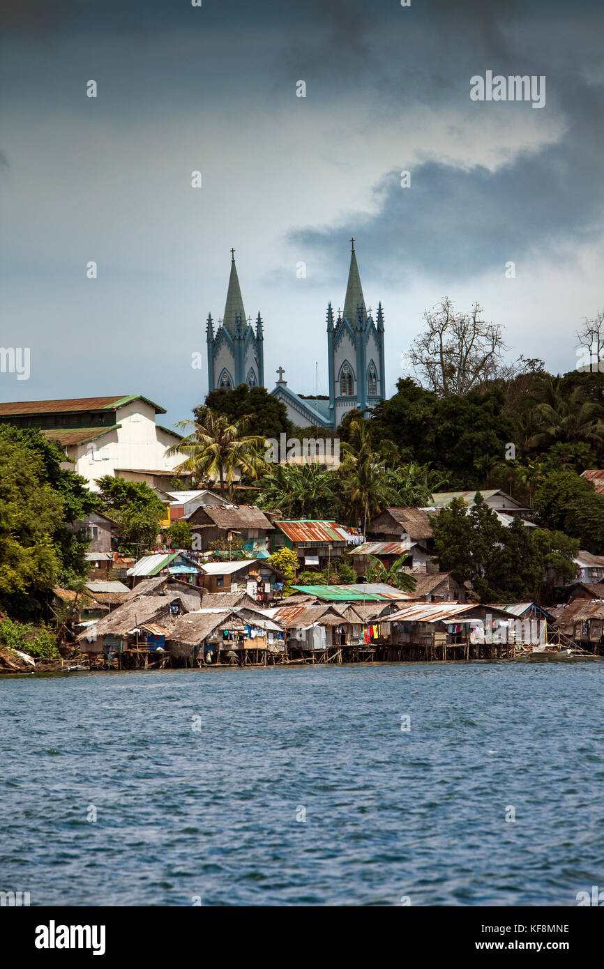 PHILIPPINES, Palawan, Puerto Princessa, City Port Area as seen from the ...