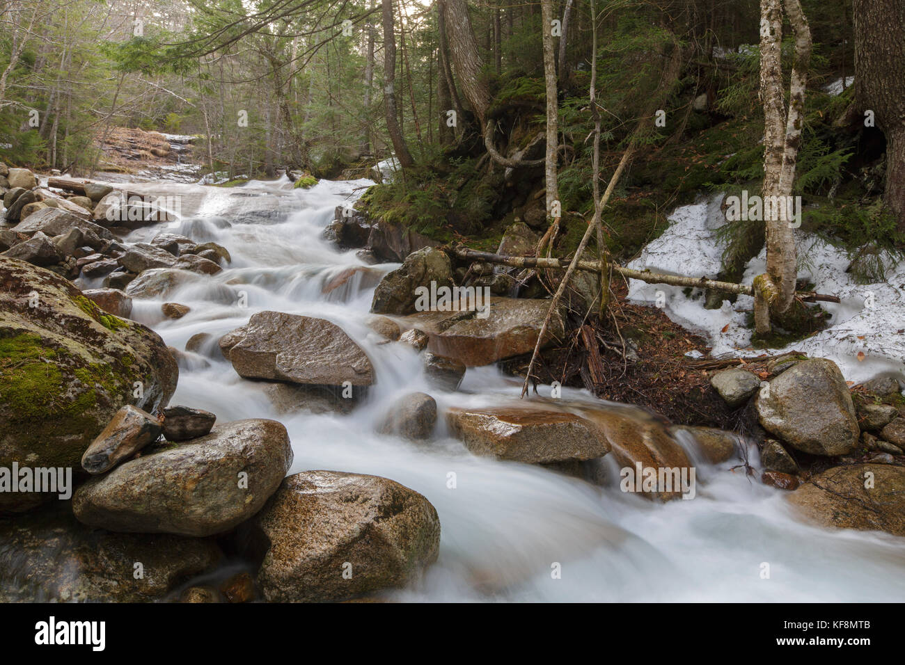 Cascades along Walker Brook in Franconia Notch State Park of the New ...