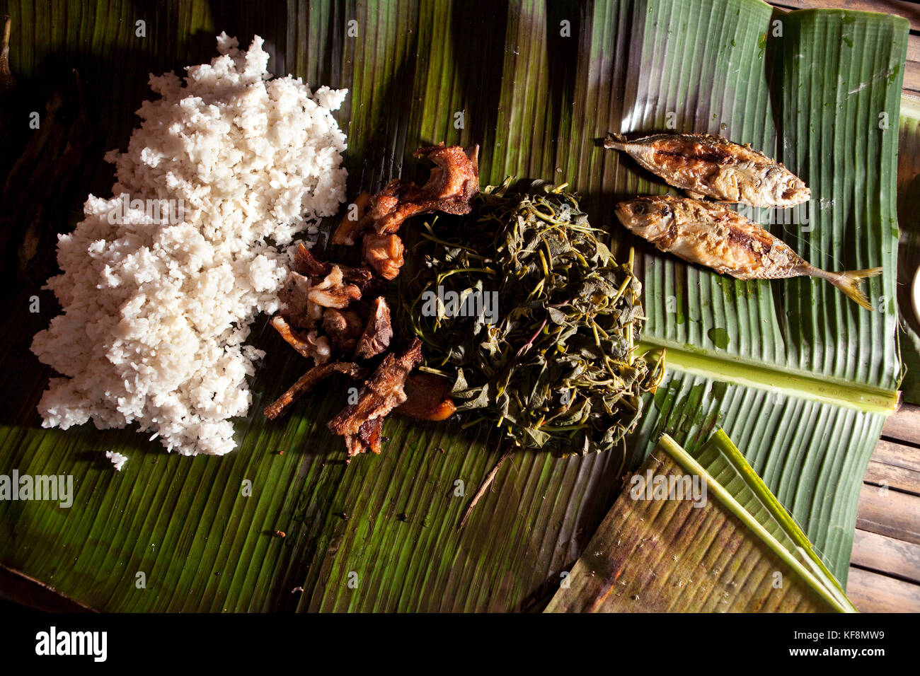 PHILIPPINES, Palawan, Barangay region, chicken, fish rice and ...