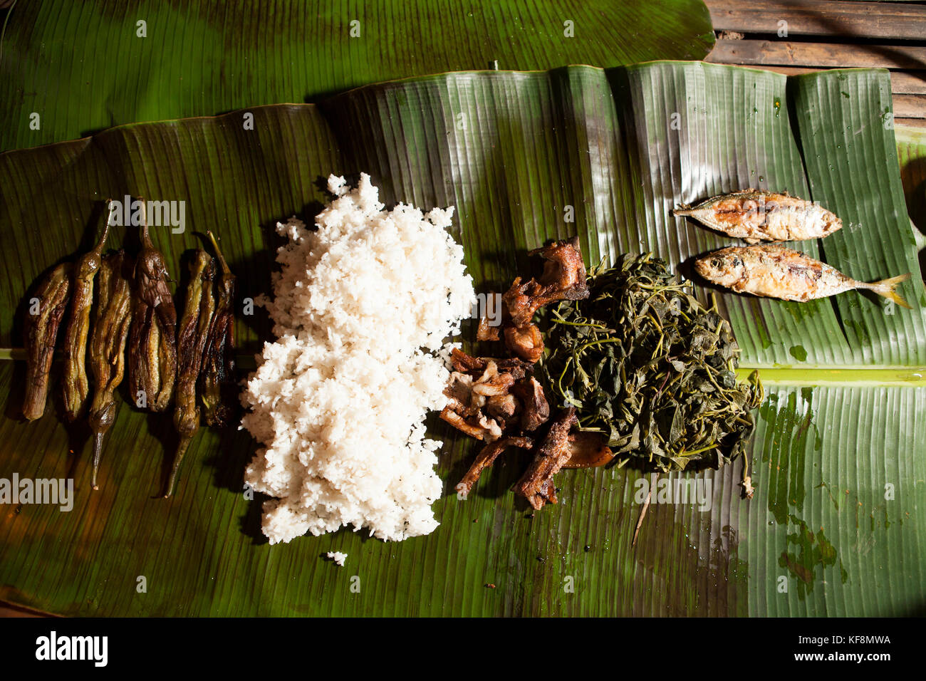 PHILIPPINES, Palawan, Barangay region, chicken, fish rice and ...