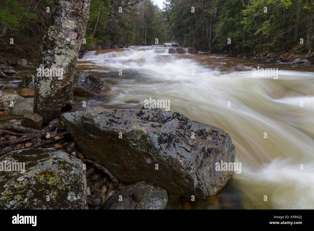 The Pemigewasset River near the Flume Visitor Center in Franconia Notch ...
