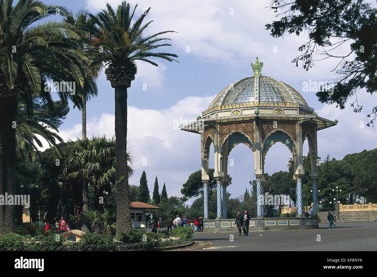 Sicily, Caltagirone (Ct). Music Hall in Moorish style in the Public ...