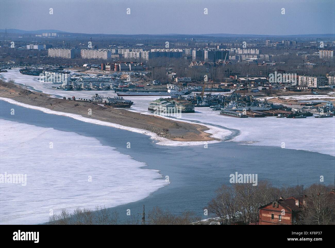 Russia, Siberia, Khabarovsk. Port on Amur River Stock Photo - Alamy