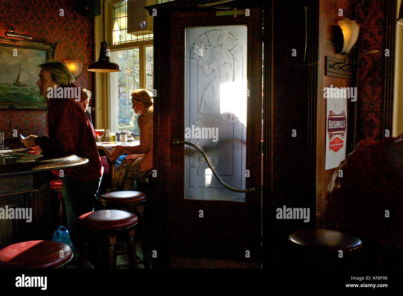 Daily life in a Traditional Dutch pub in Amsterdam, Netherlands Stock ...