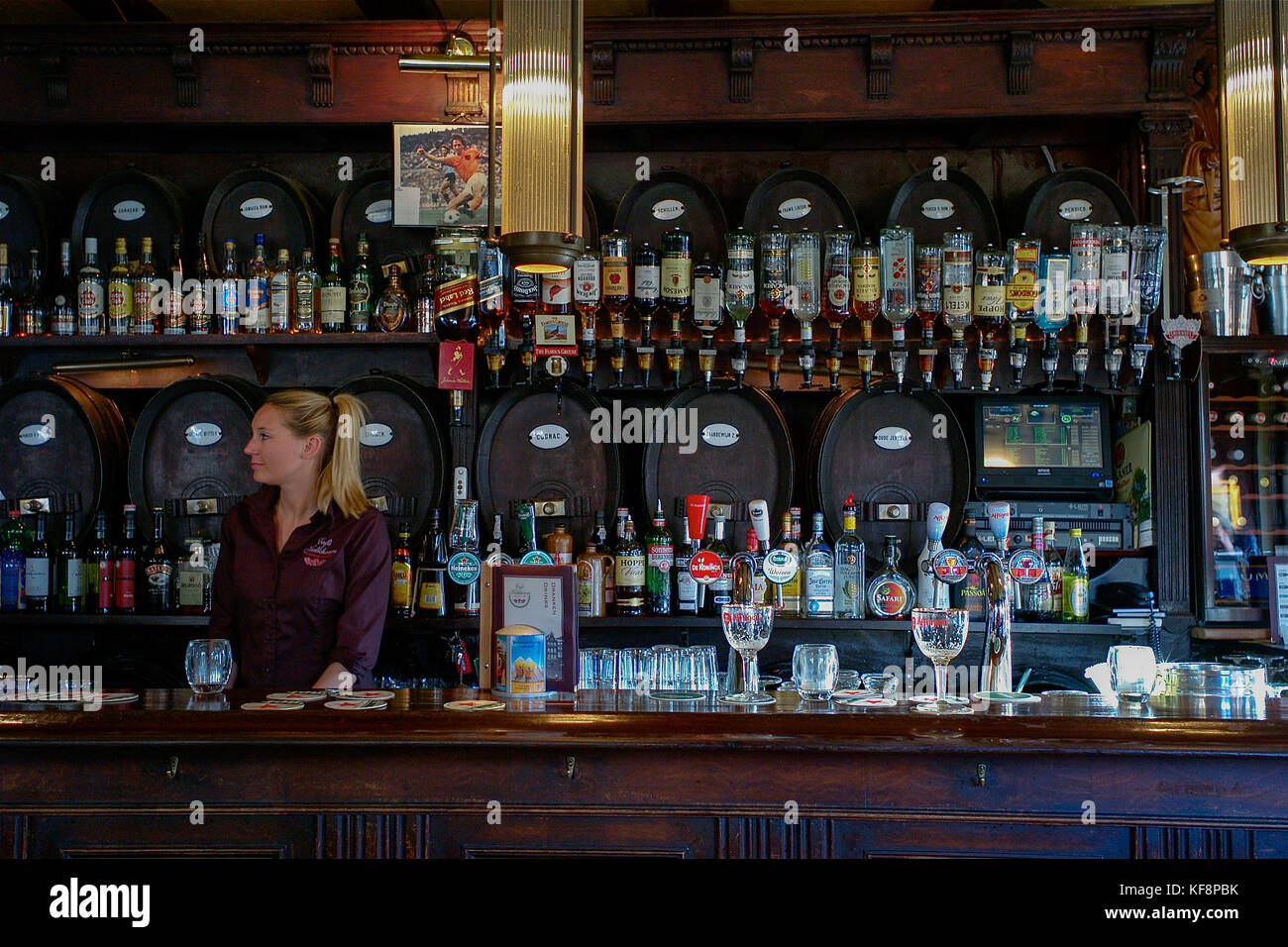 Daily life in a Traditional Dutch pub in Amsterdam, Netherlands Stock ...