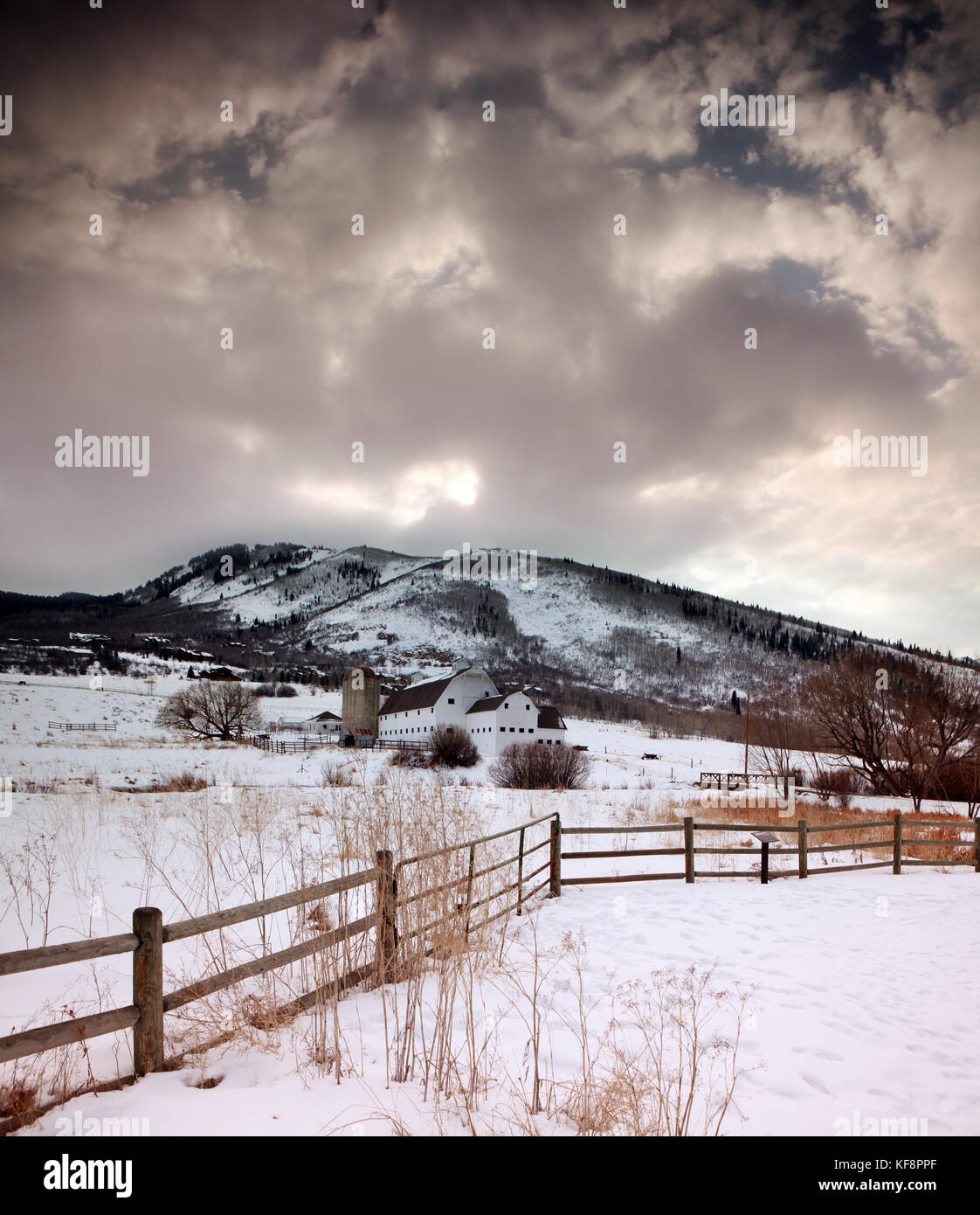USA, Utah, Park City, the McPolin Farmstead and barn, built in the 1920 ...