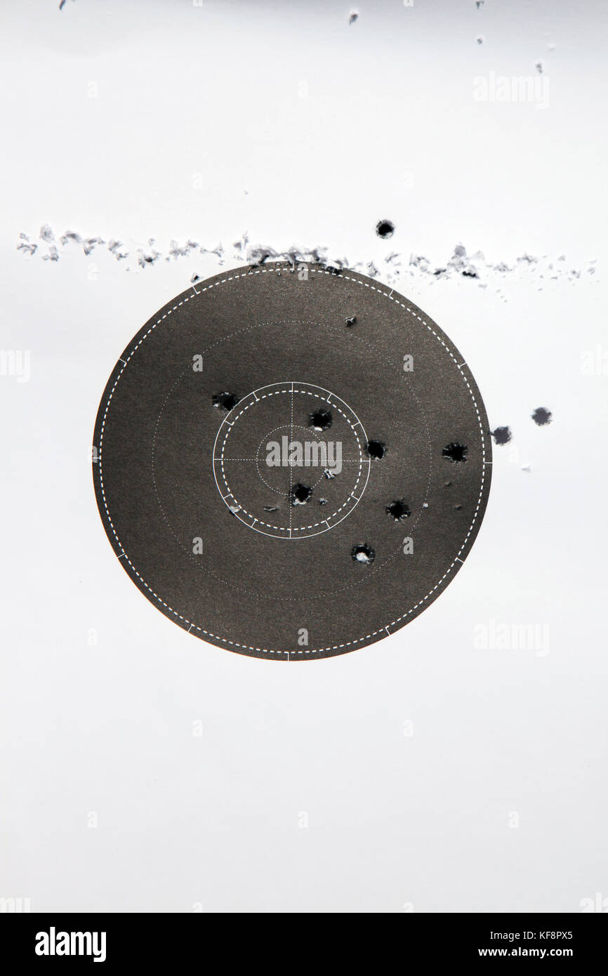 USA, Utah, Midway, Soldier Hollow, targets at the Biathlon rifle range ...