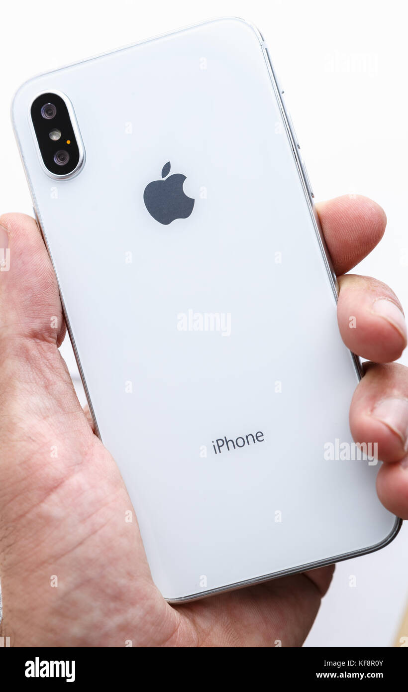 MARIUPOL,UKRAINE - 24 OCTOBER,2017: New iPhone X mockup on white ...