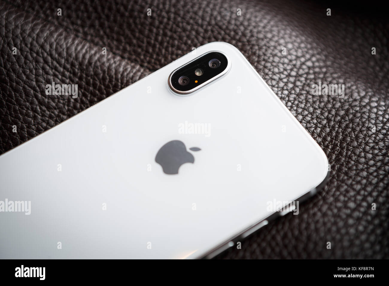 New Iphone X model close up.Modern Iphone 10 smart phone model.Trendy ...