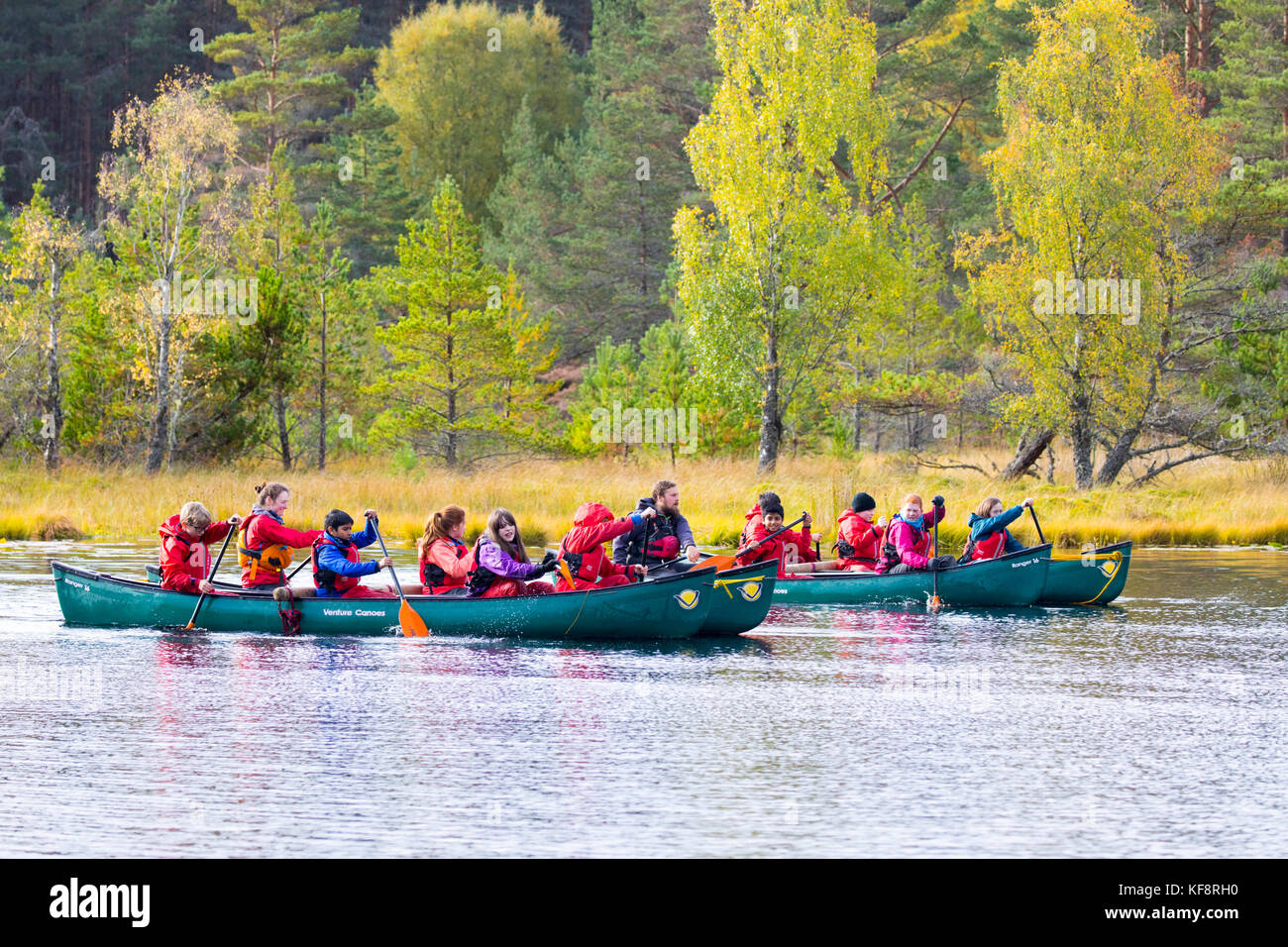 School children enjoying adventure sports on Uath Lochan with their ...
