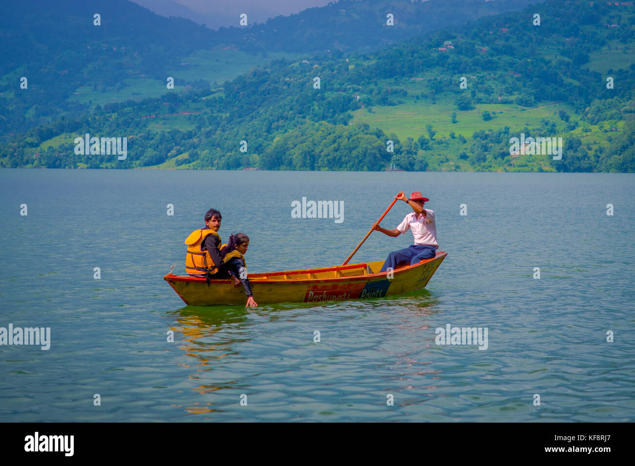 POKHARA, NEPAL - NOVEMBER 04, 2017: Unidentified couple enjoying the ...