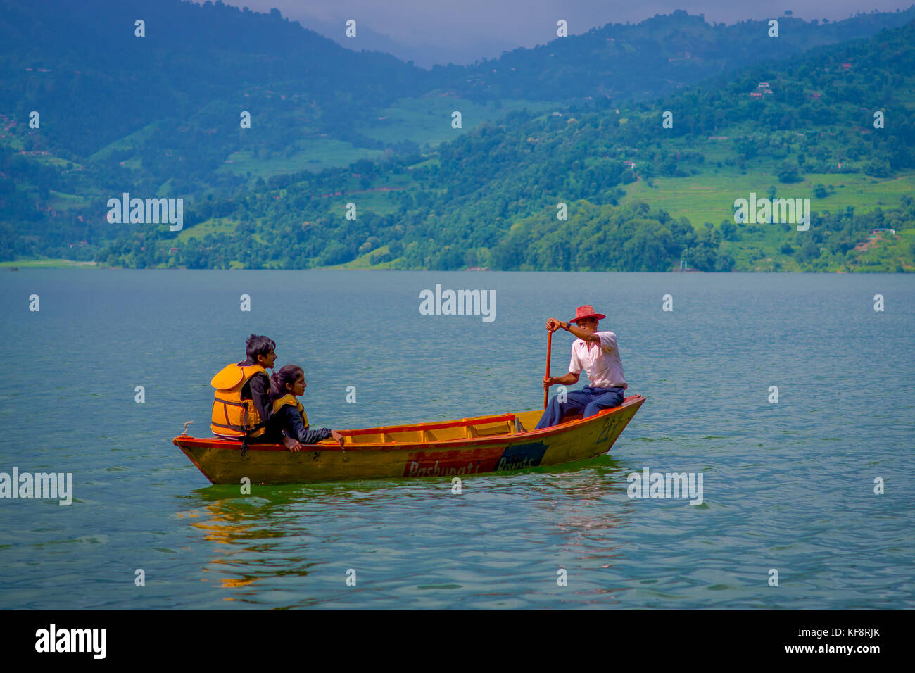 POKHARA, NEPAL - NOVEMBER 04, 2017: Unidentified couple enjoying the ...