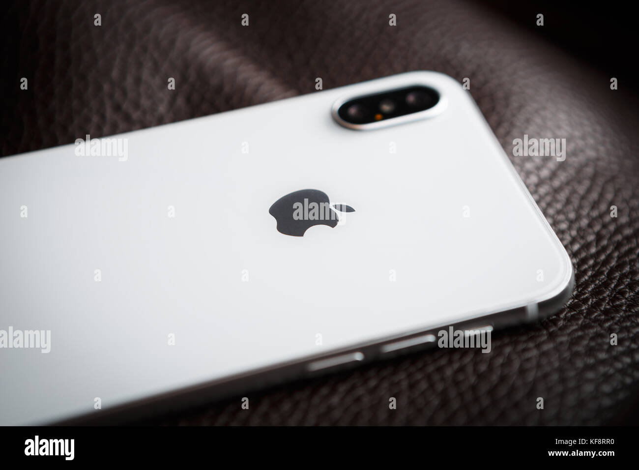 New Iphone X model close up.Modern Iphone 10 smart phone model.Trendy ...
