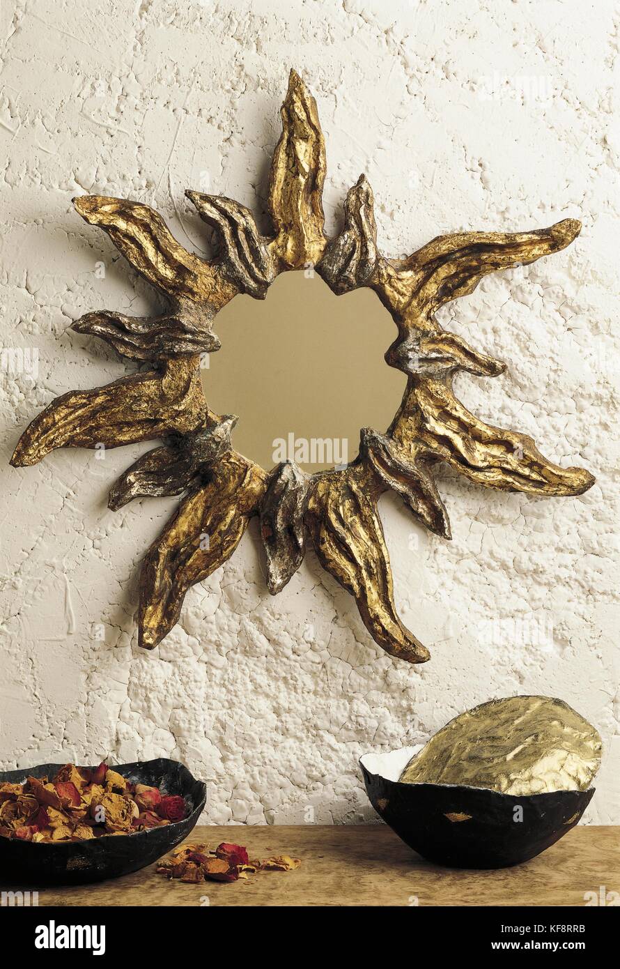 Still Life With Mirror Frame In Papier Stock Photo - Alamy