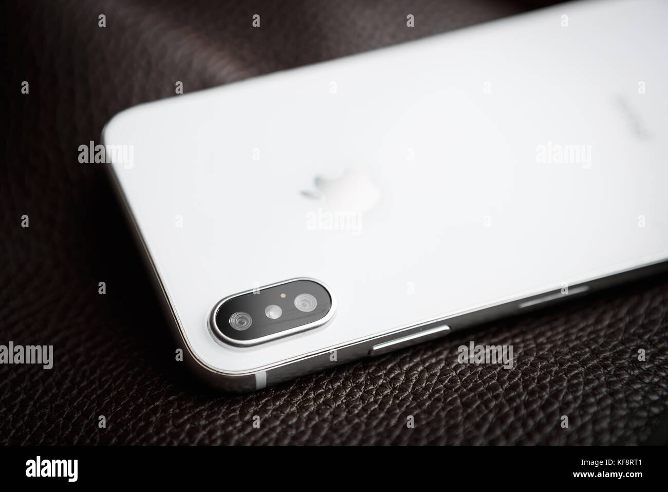 New Iphone X model close up.Modern Iphone 10 smart phone model.Trendy ...