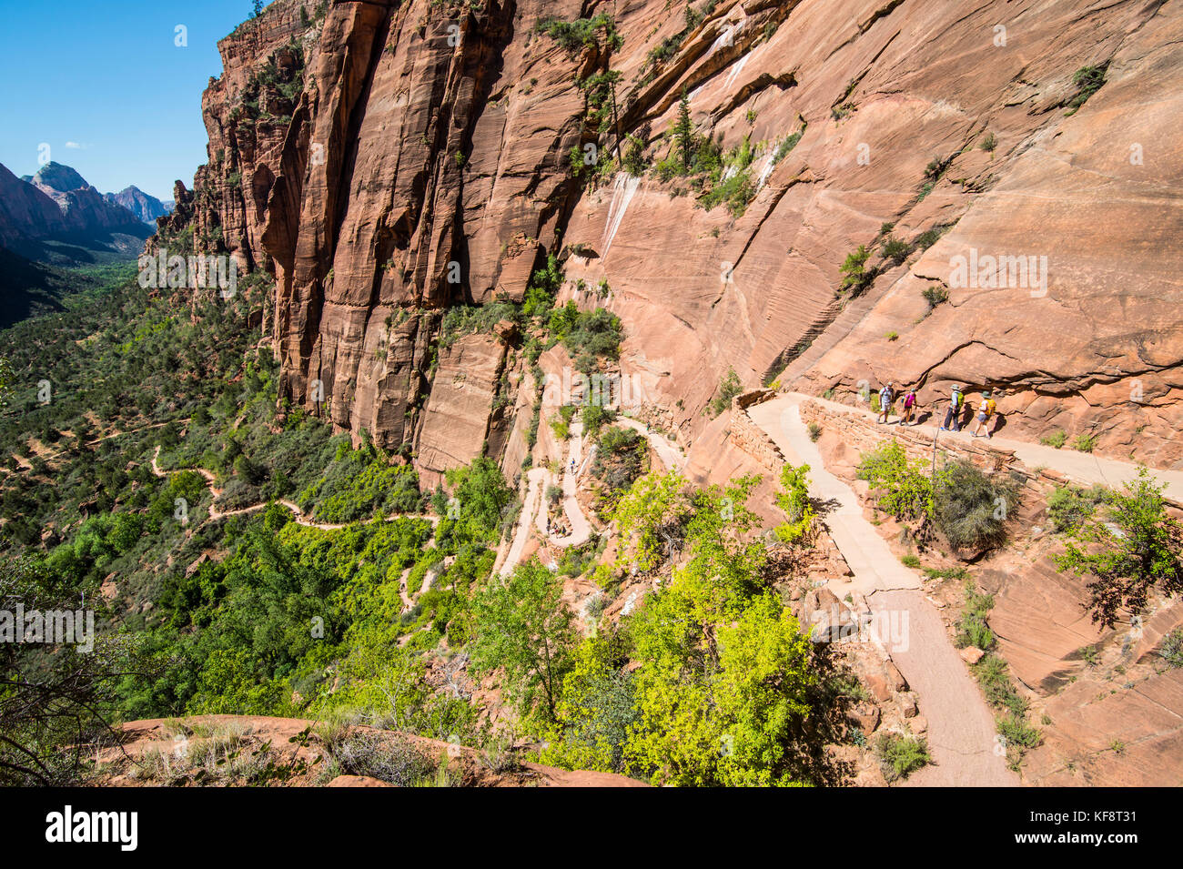 Overlook over the cliffs of the Zion national Park and the Angel´s ...