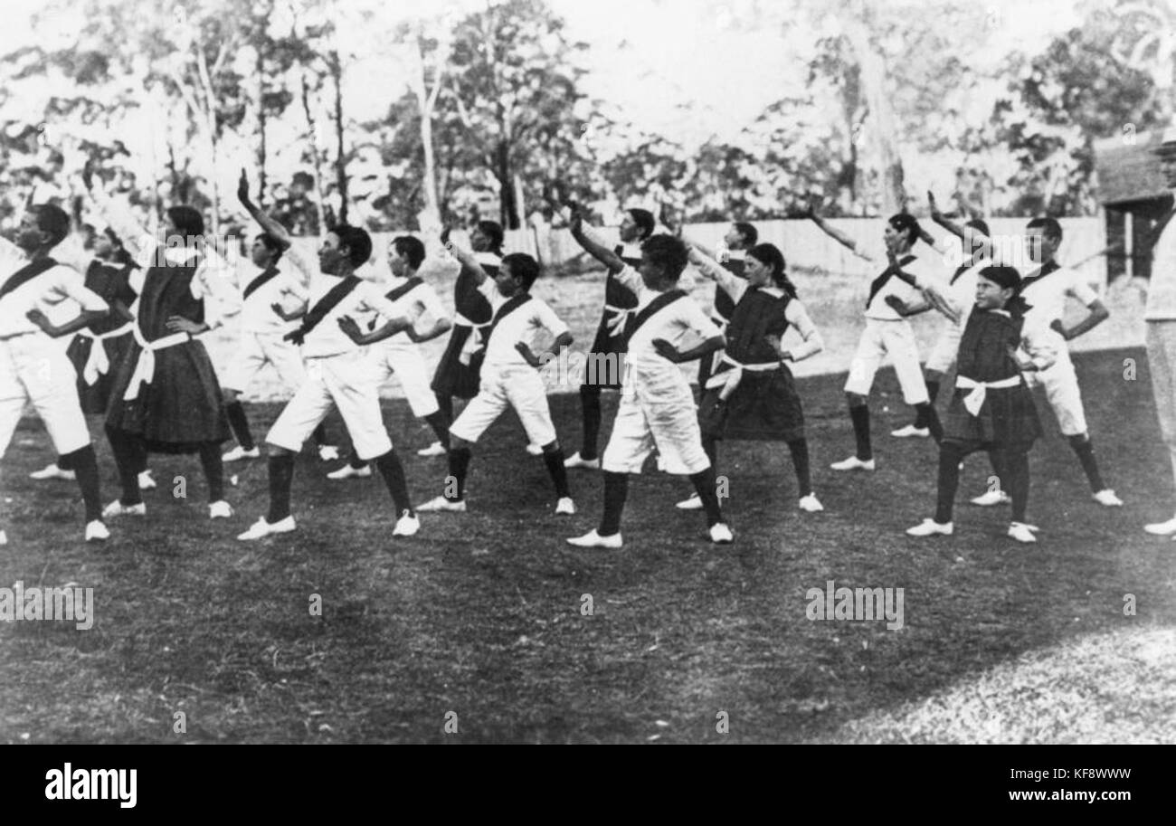 1 110864 Calisthenics at a Queensland State School, ca. 1912 Stock ...