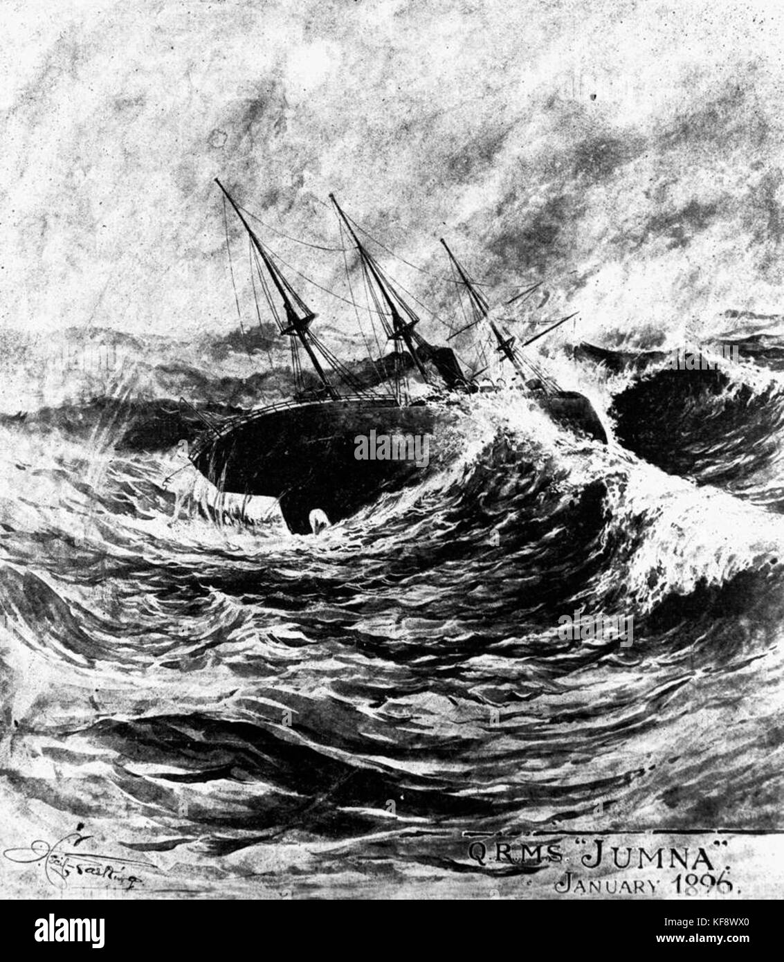 A reference to the ship named Jumna, identified by its number 1 114752 ...