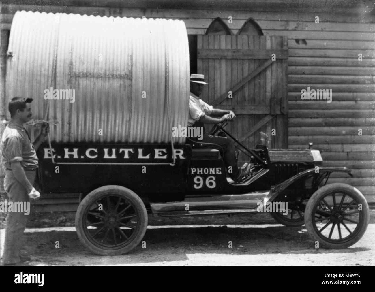 A 1914 Ford Model T truck used by E. H. Cutler's plumbing service ...